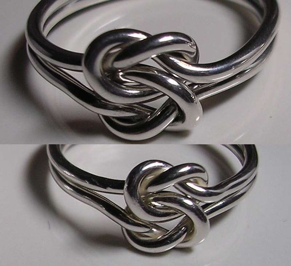 2 Double Love Knot Rings in Sterling Silver 16gauge and 18gauge – The Hammering Man